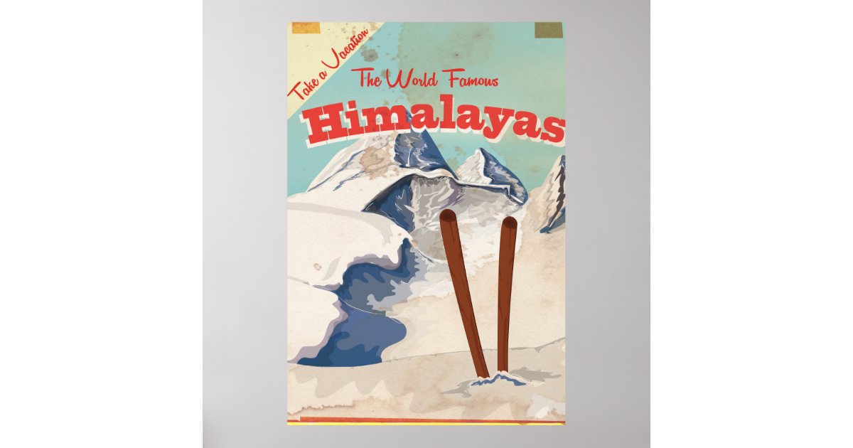 Vintage Himalayas Travel Poster | Zazzle.com
