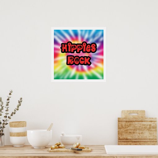 Vintage Hippies Rock Tie Dye Poster | Zazzle