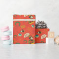 Vintage Holiday Mickey Mouse Pattern Wrapping Paper | Zazzle
