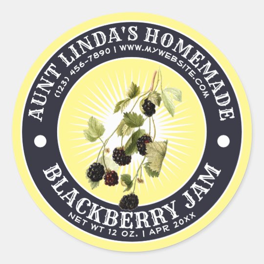 Vintage Homemade Blackberry Jam Label Template | Zazzle.com