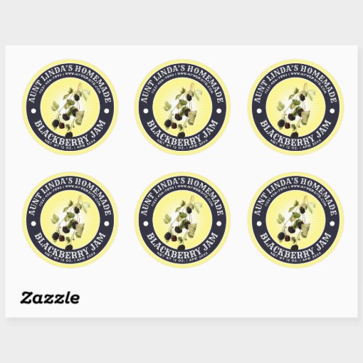 Vintage Homemade Blackberry Jam Label Template | Zazzle