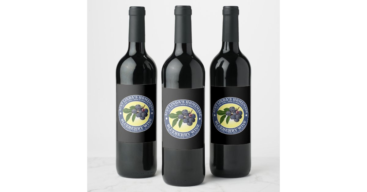 Vintage Homemade Blueberry Wine Label Template | Zazzle