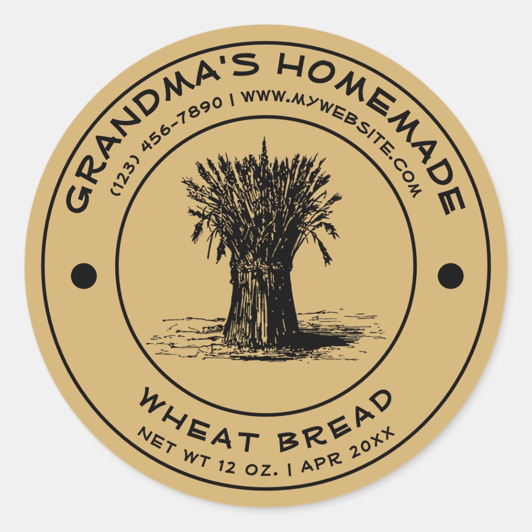 Vintage Homemade Bread Label Template | Zazzle