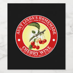 Vintage Homemade Cherry Wine Label Template | Zazzle