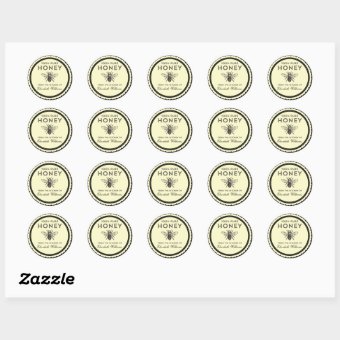 Vintage Homemade Honey Stickers | Zazzle