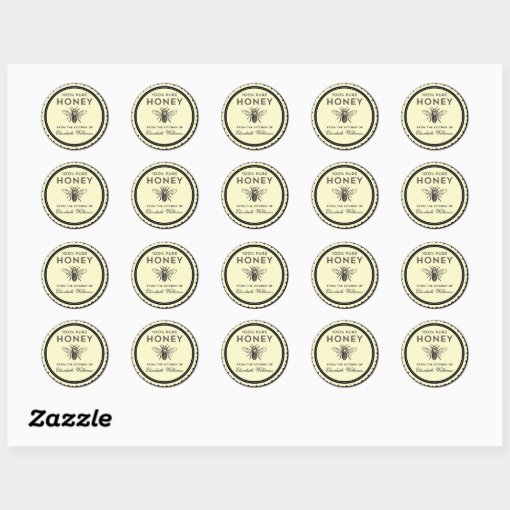 Vintage Homemade Honey Stickers | Zazzle