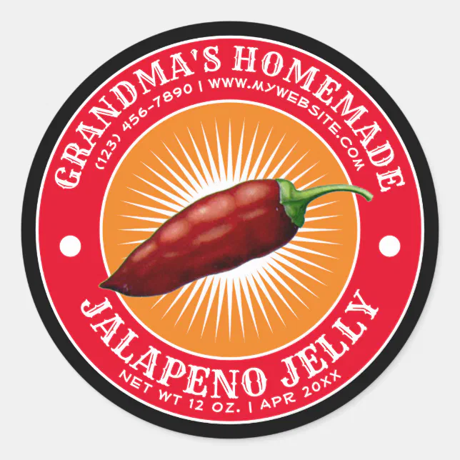 Vintage Homemade Jalapeno Jelly Label Template Zazzle