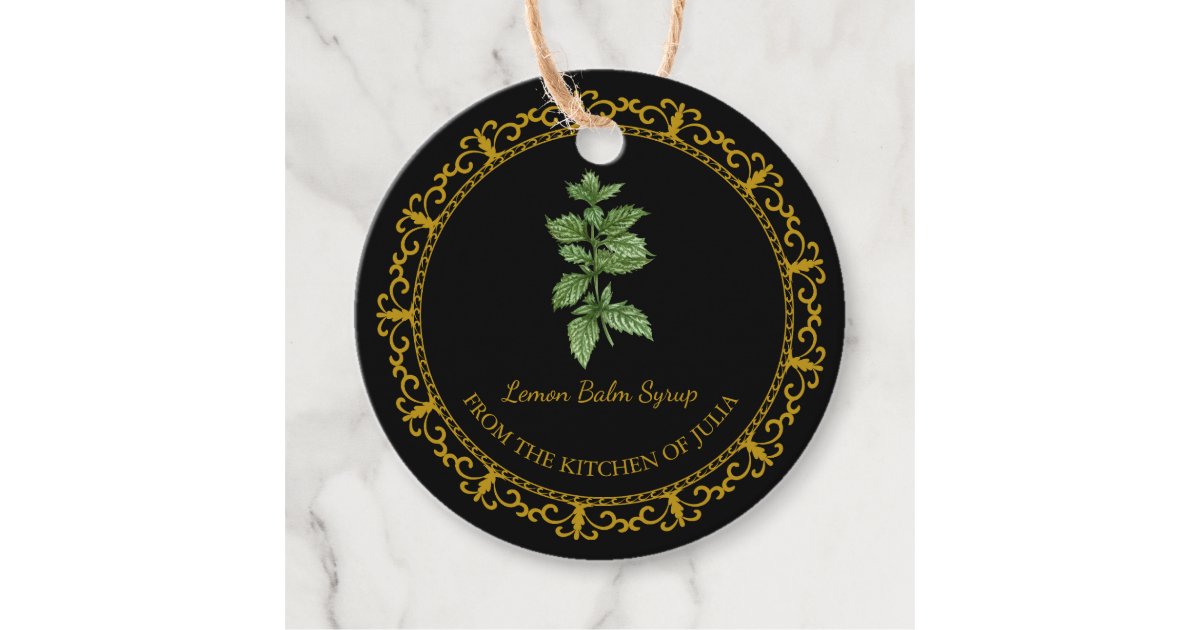 Vintage Homemade Lemon Balm Syrup Hang Tag | Zazzle
