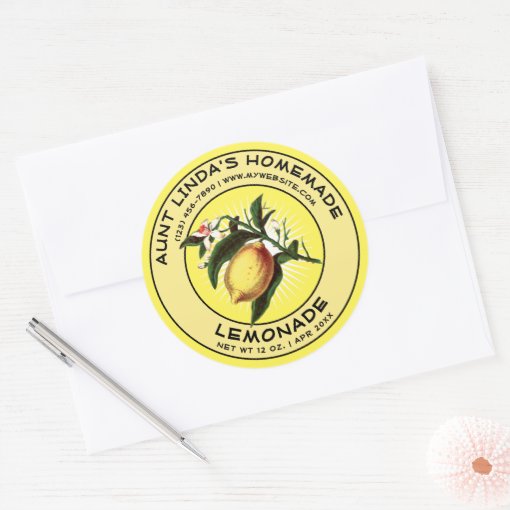 Vintage Homemade Lemonade Label Template | Zazzle