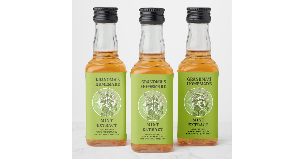 Vintage Homemade Mint Extract Label Template | Zazzle