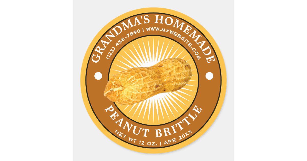 Vintage Homemade Peanut Brittle Label Template | Zazzle