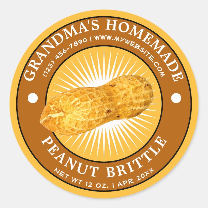 Vintage Homemade Peanut Brittle Label Template | Zazzle.com