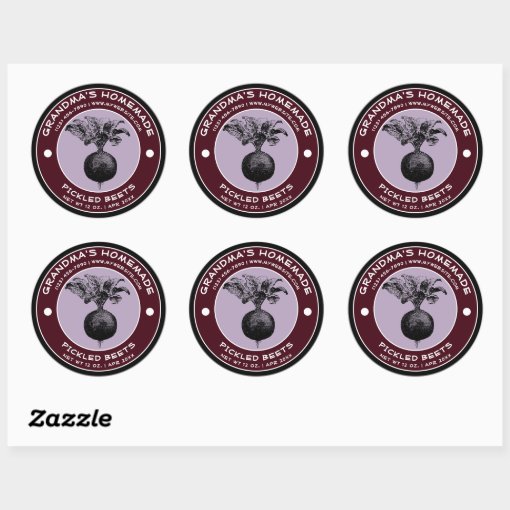 Vintage Homemade Pickled Beets Label Template | Zazzle