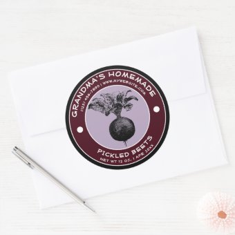 Vintage Homemade Pickled Beets Label Template | Zazzle