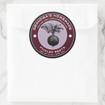 Vintage Homemade Pickled Beets Label Template | Zazzle
