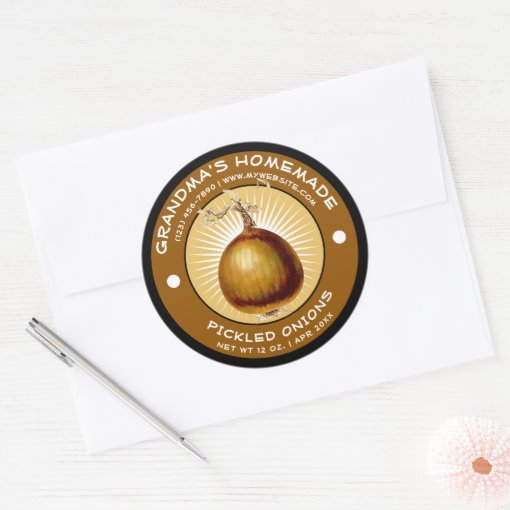 Vintage Homemade Pickled Onions Label Template | Zazzle