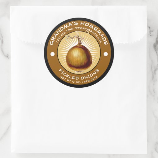 Vintage Homemade Pickled Onions Label Template | Zazzle