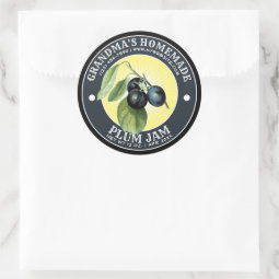Vintage Homemade Plum Jam Label Template | Zazzle