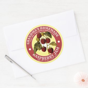 Vintage Homemade Raspberry Jam Label Template | Zazzle