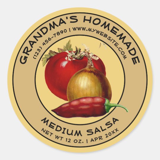 Vintage Homemade Salsa Label Template | Zazzle.com
