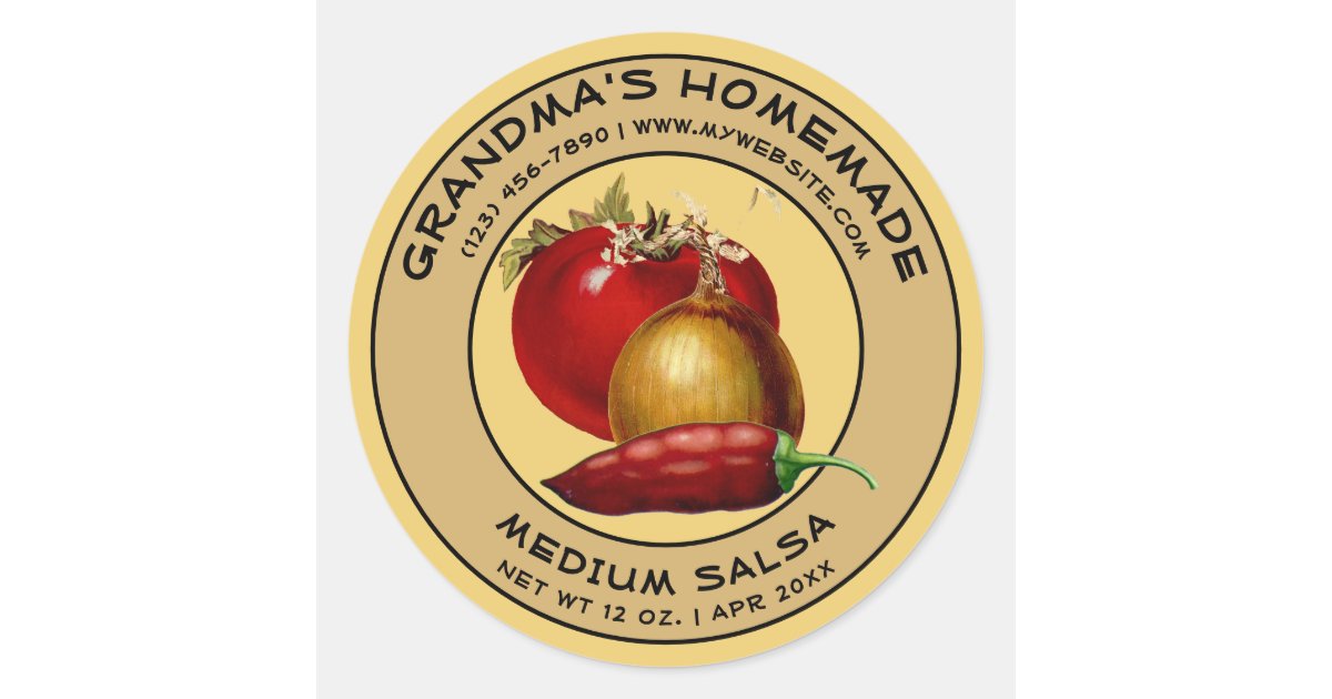 Vintage Homemade Salsa Label Template | Zazzle