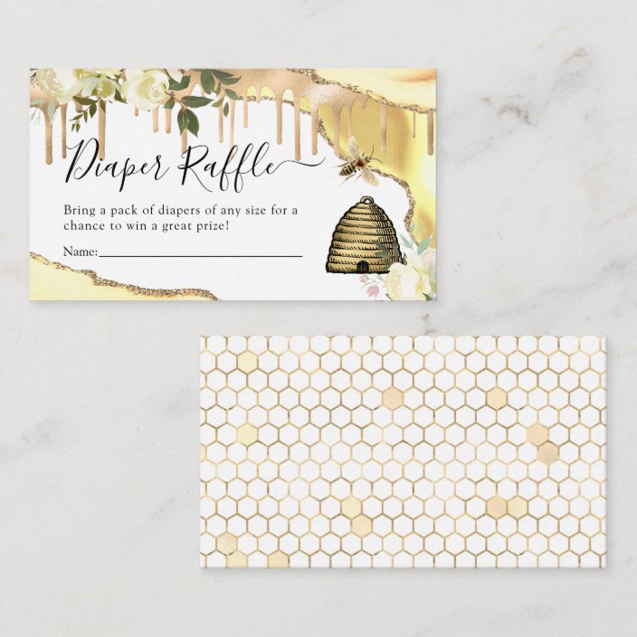 Vintage Honey Bee Diaper Raffle Enclosure Card | Zazzle.com