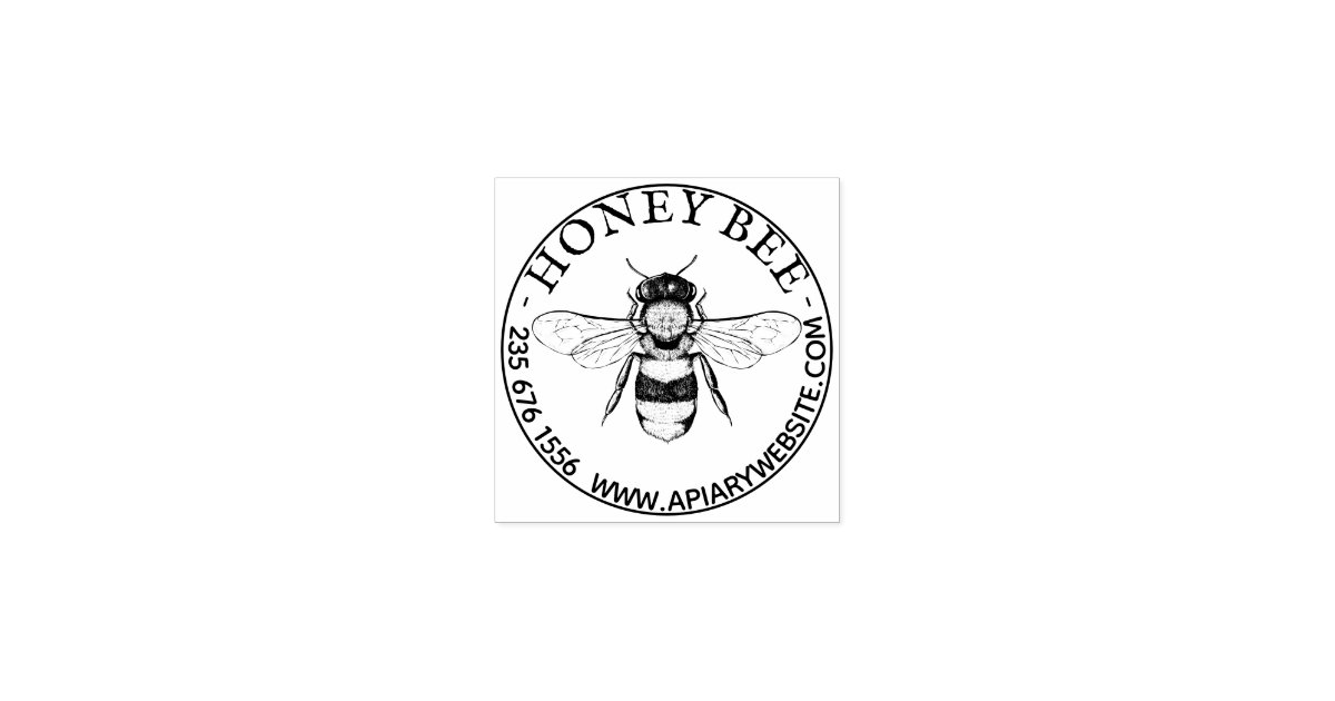 Vintage Honey Bee Family Name Rubber Stamp | Zazzle