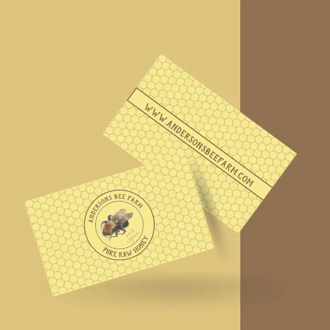 Vintage Honeybee & Honeycomb | Beefarm / Beekeeper Business Card | Zazzle