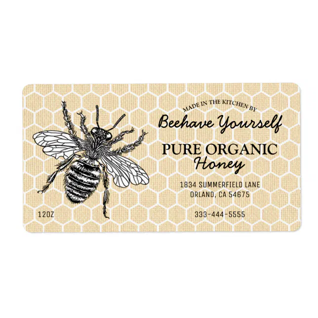 Vintage Honeycomb Honeybee Honey Label | Zazzle