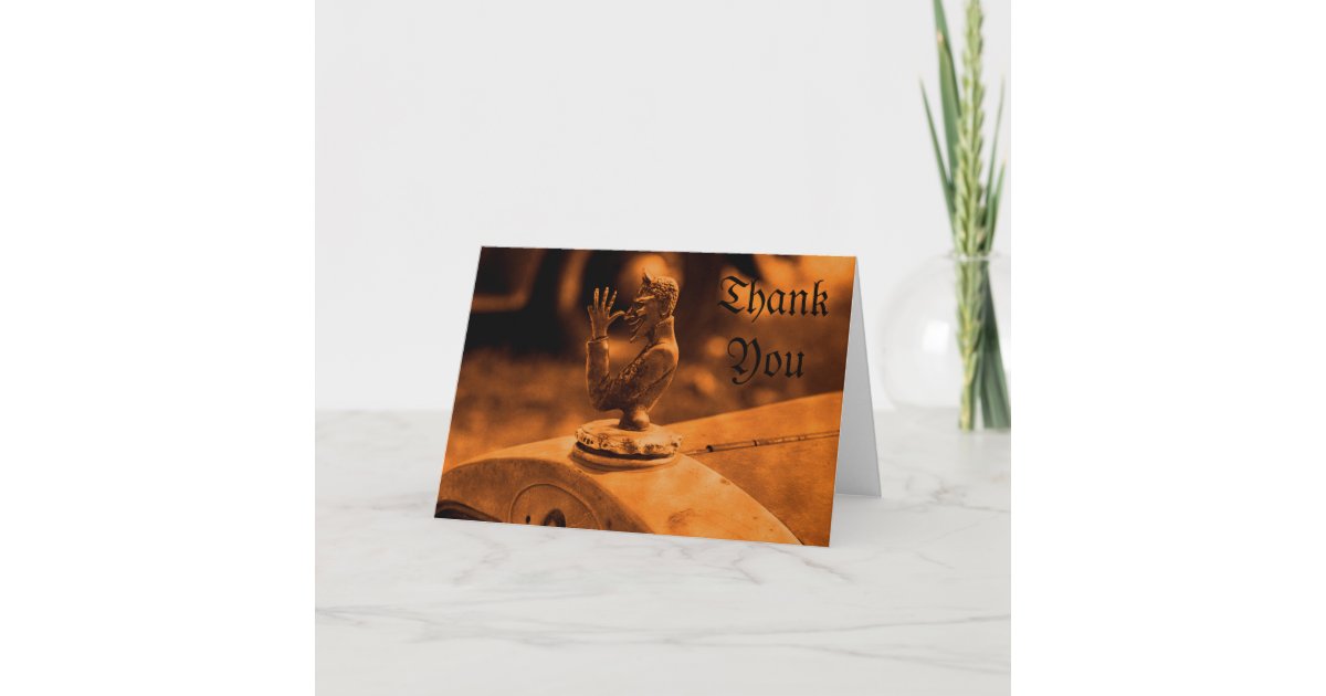 Vintage Hood Ornament Thank You Note Card | Zazzle