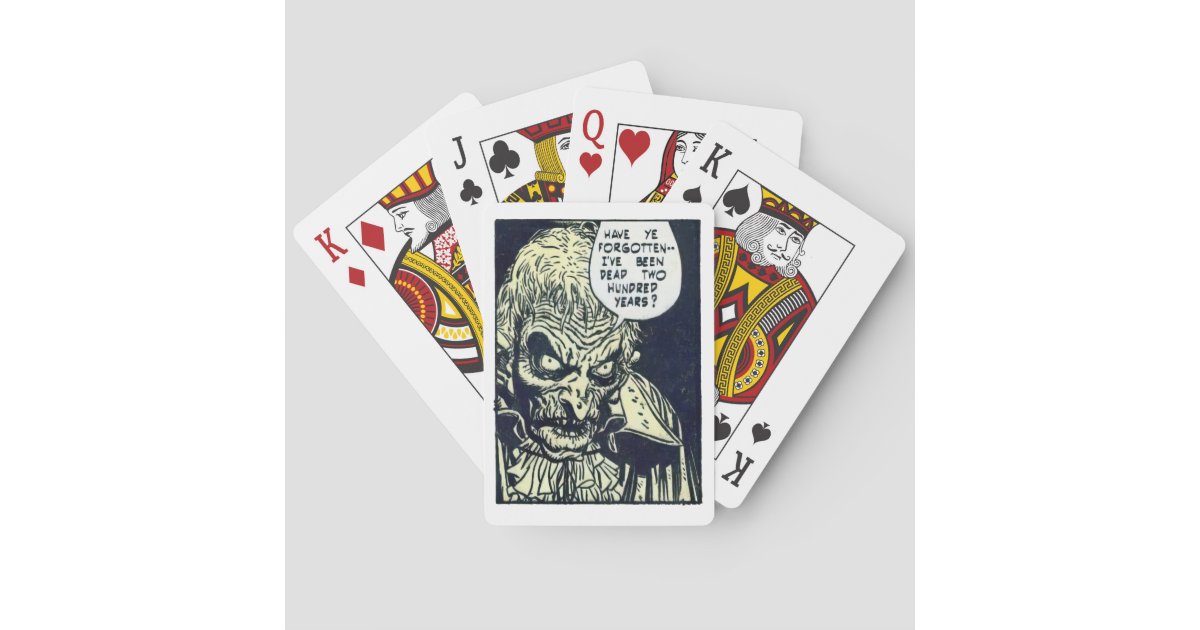 Vintage Horror Comic Panel Dead Two Hundred Years Poker Cards | Zazzle