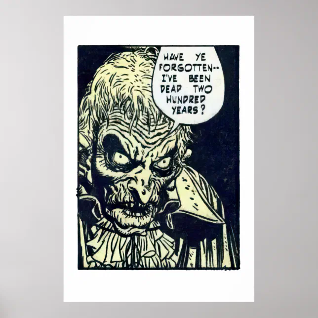 Vintage Horror Comic Panel from The Unseen Poster | Zazzle