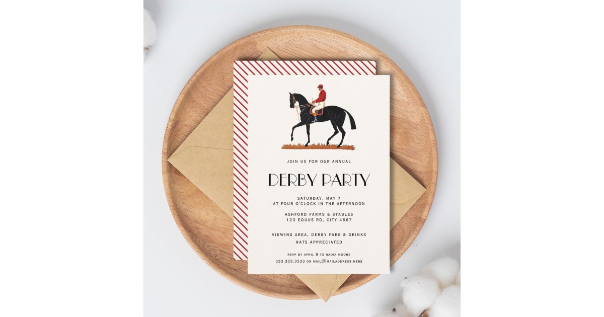 Vintage Horse Race Jockey Derby Party Invitation | Zazzle