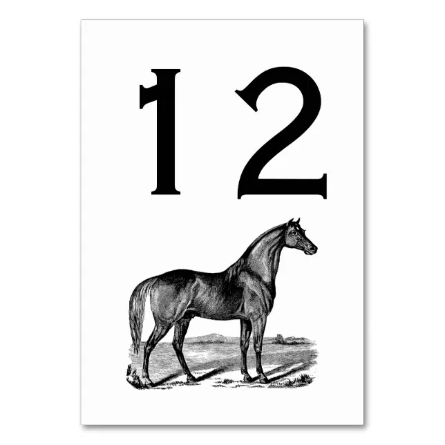 Vintage Horse Standing Table Number | Zazzle