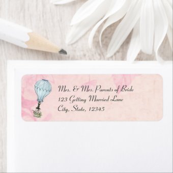 Vintage Hot Air Balloon Label | Zazzle