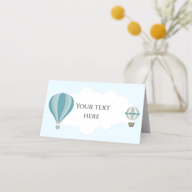 Vintage Hot Air Balloon Place Card | Zazzle