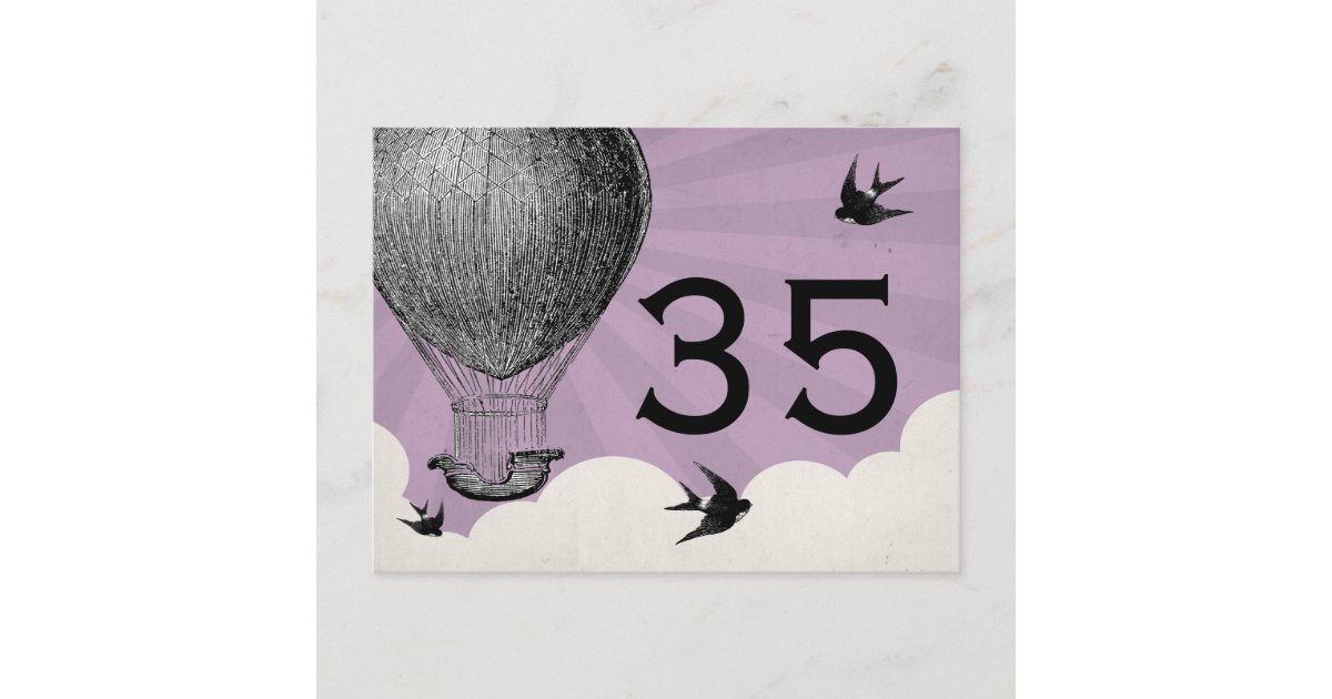 Vintage Hot Air Balloon Table Numbers | Zazzle