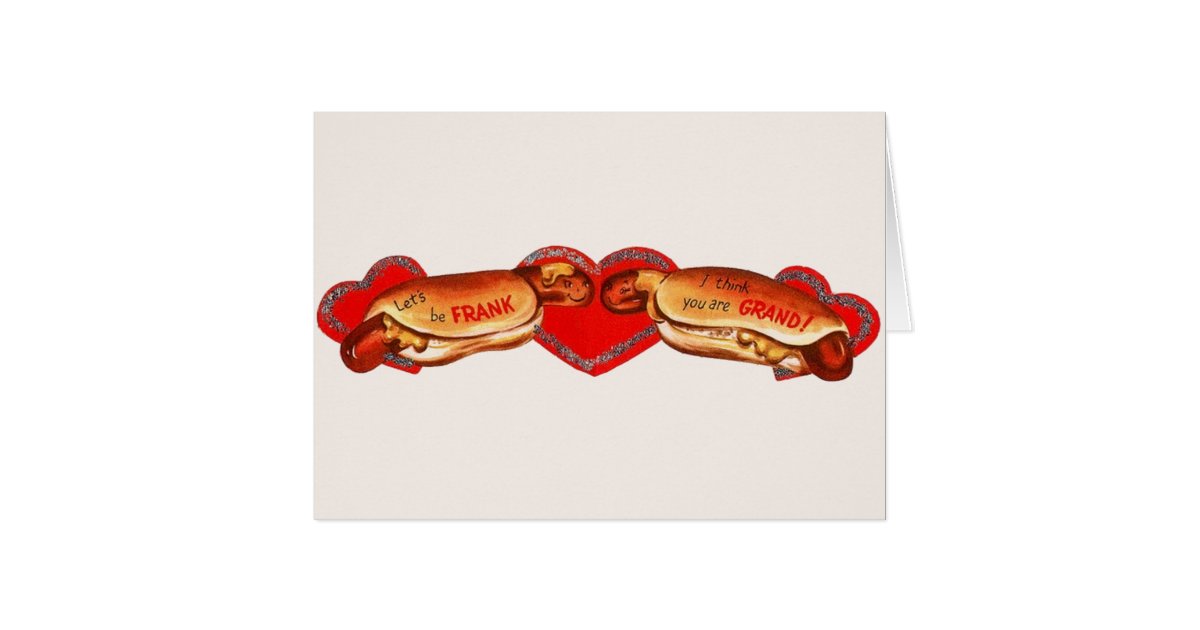 Vintage Hot Dog Valentine Greeting Card | Zazzle.com