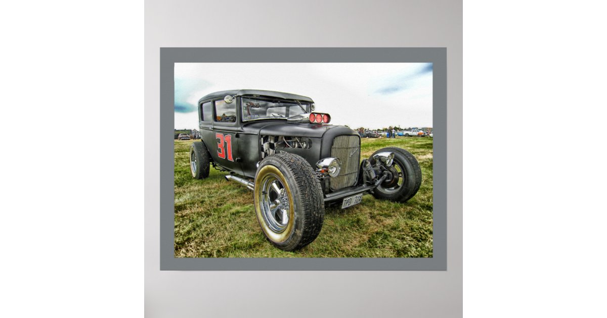 Vintage Hot Rod Automobile Poster | Zazzle