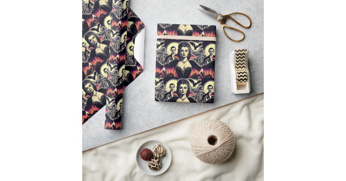 Vintage Hot Vampire Woman Wrapping Paper | Zazzle