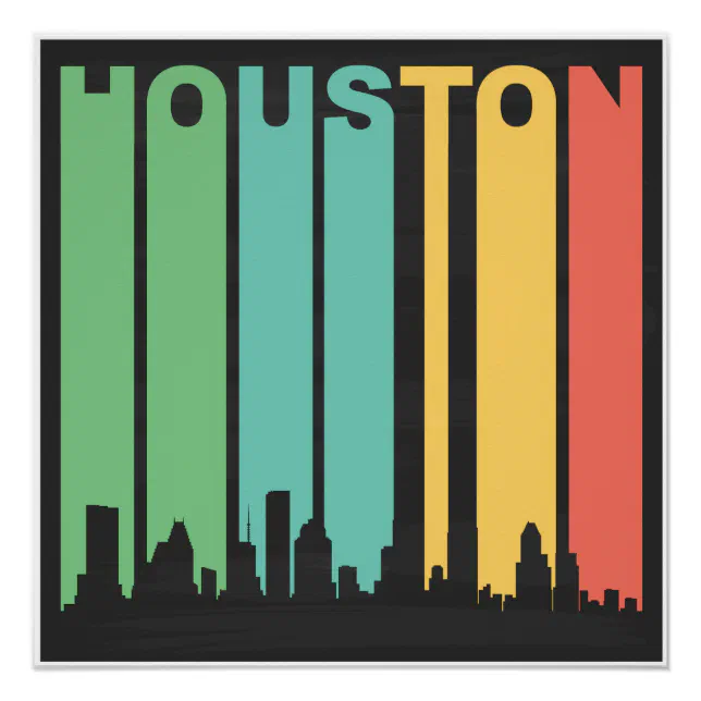 Vintage Houston Cityscape Poster | Zazzle