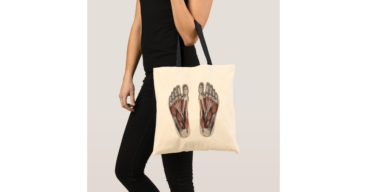 Vintage Human Anatomy Footprint Podiatry Feet Tote Bag | Zazzle