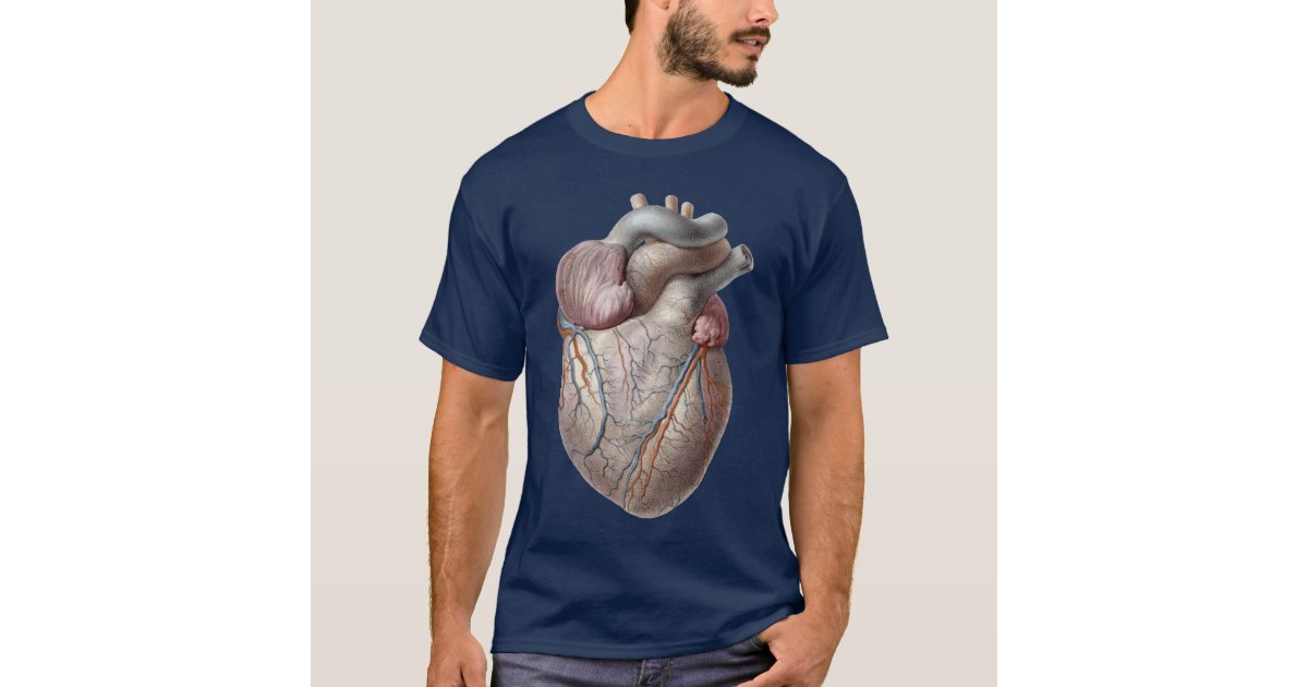 Vintage Human Anatomy Healthy Heart Organs T-Shirt | Zazzle
