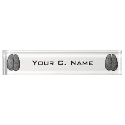 Vintage Human Brain Illustration Nameplate | Zazzle