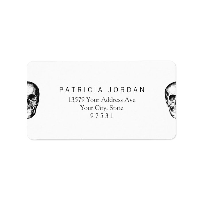 Vintage Human Skull Face Label | Zazzle.com