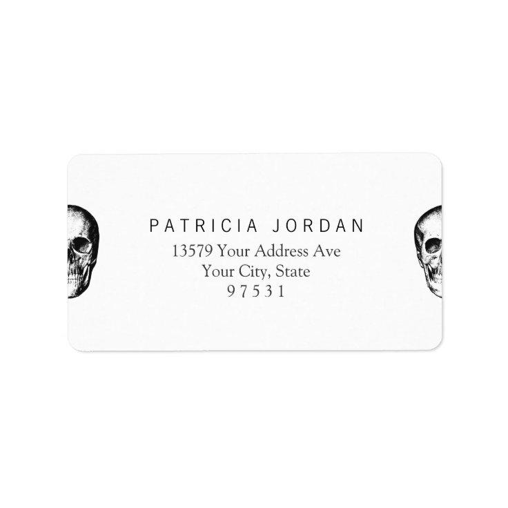 Vintage Human Skull Face Label | Zazzle