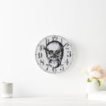 Vintage Human Skull Face Round Clock | Zazzle