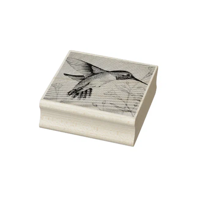Vintage Hummingbird No. 2 Watercolor Art Rubber Stamp | Zazzle