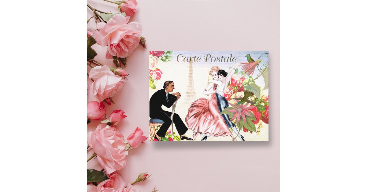 Vintage Hummingbird Paris Tango Postcard | Zazzle