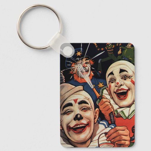 Vintage Humor, Laughing Circus Clowns and Police Keychain | Zazzle